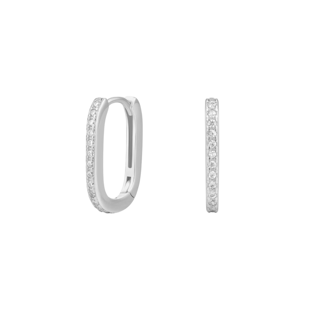 Rectangular Oblong CZ Hoops – Strange the Jewellers
